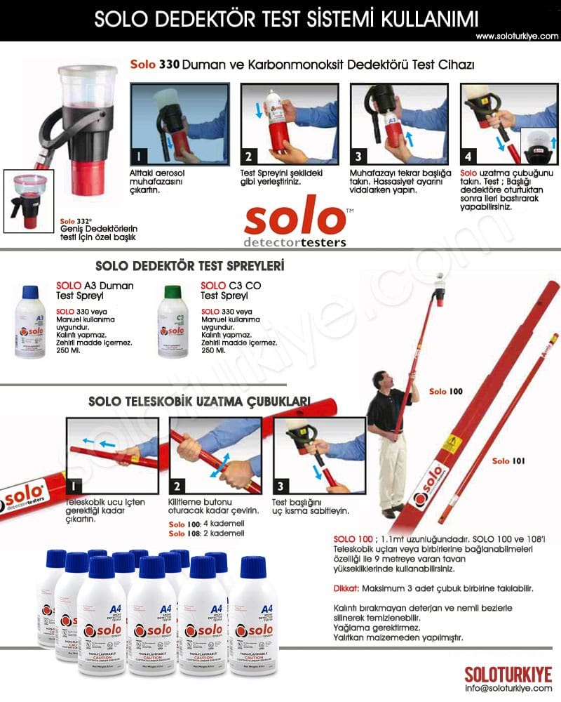 SOLO 330 Aerosol Duman ve CO Dedektörü Test Cihazı - GST YANGIN ALARM ...
